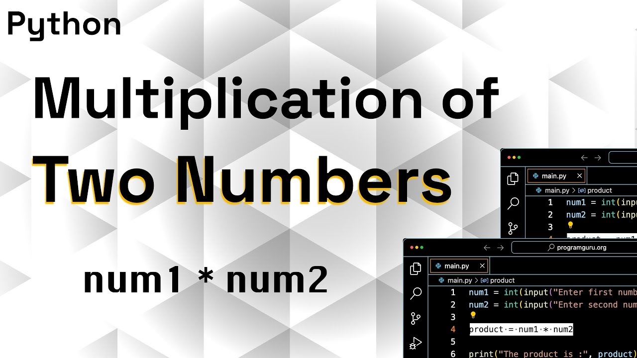 Python Program to Multiply Two Numbers Using Multiplication Operator | Python for Beginners