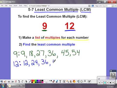 5-7 Least Common Multiple (LCM)
