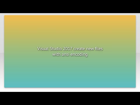 Visual Studio 2017 create new files with ansi encoding