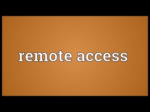 Remote access Meaning