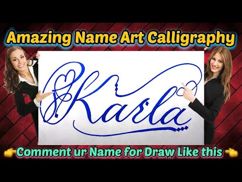 Karla Name Signature Calligraphy Status | How to Draw, Cursive Calligraphy with Cut Marker