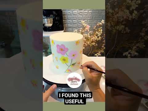 HOW TO PAINT FLOWER ON FONDANT|FLORA DESIGN| #ytshorts #shortsfeed #shortsviral