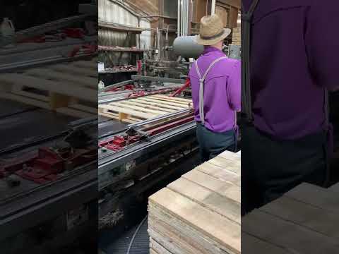 Pallet making at Amish Sawmill in Harlan Indiana #larrysbrusch