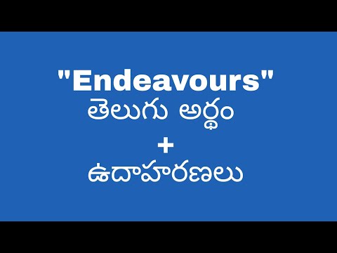 Endeavours meaning in telugu with examples | Endeavours తెలుగు లో అర్థం @meaningintelugu