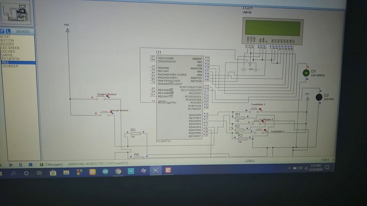 Electronic Voting Machine (EVM) using PIC16F877A Microcontroller