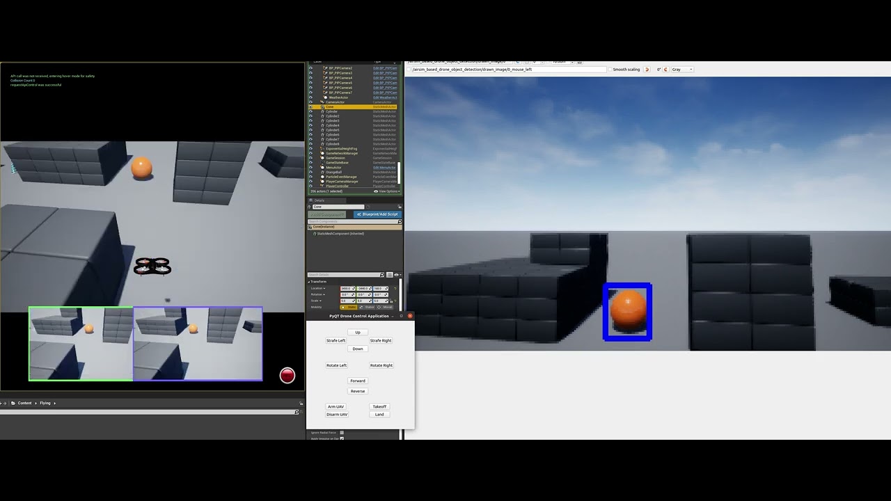 AirSim Based Object Detection
