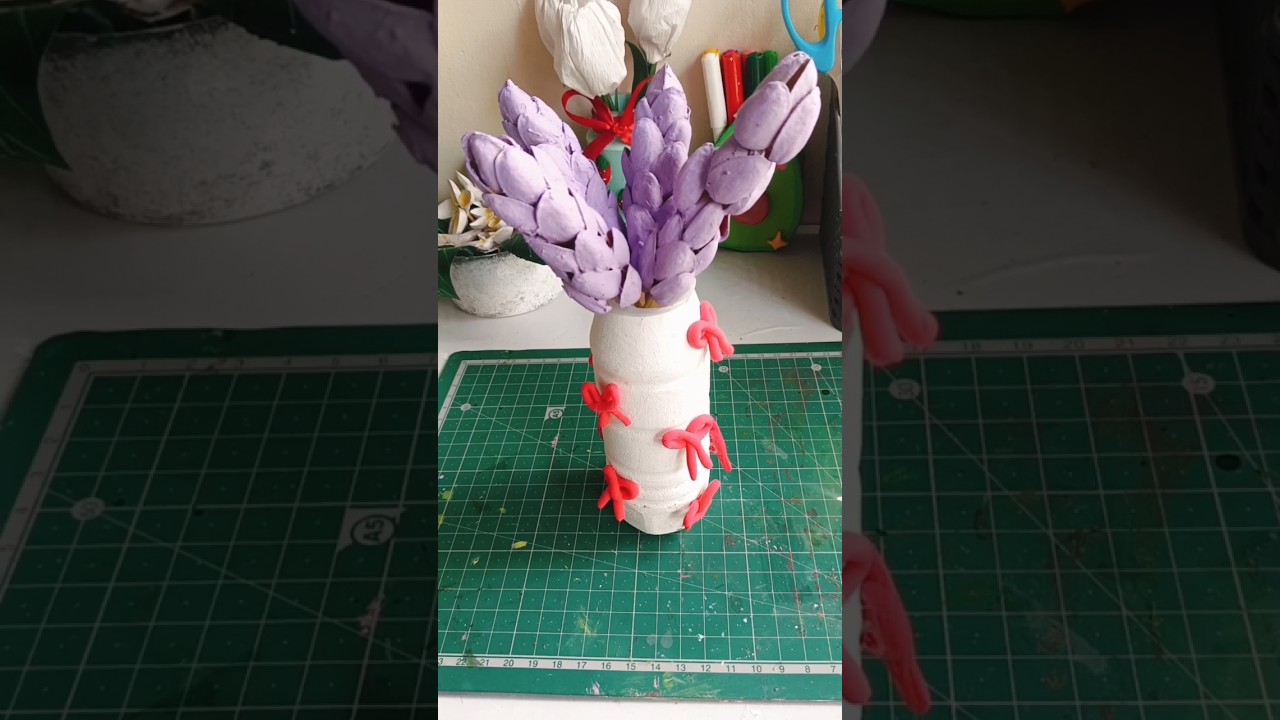 Pista Shells to Lavender Flowers 🌿💜 #shorts #craft #creative#diy #handmade #youtubeshorts #art