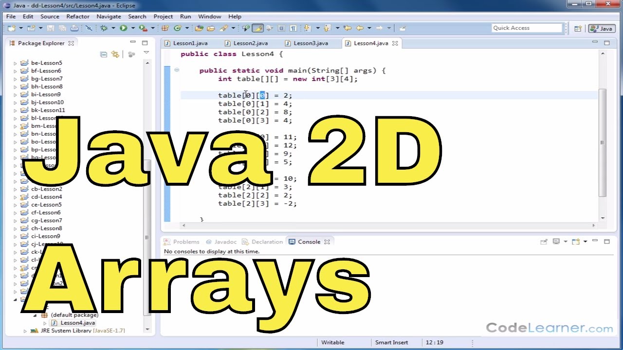 Java Tutorial - 04 - Two Dimensional Arrays