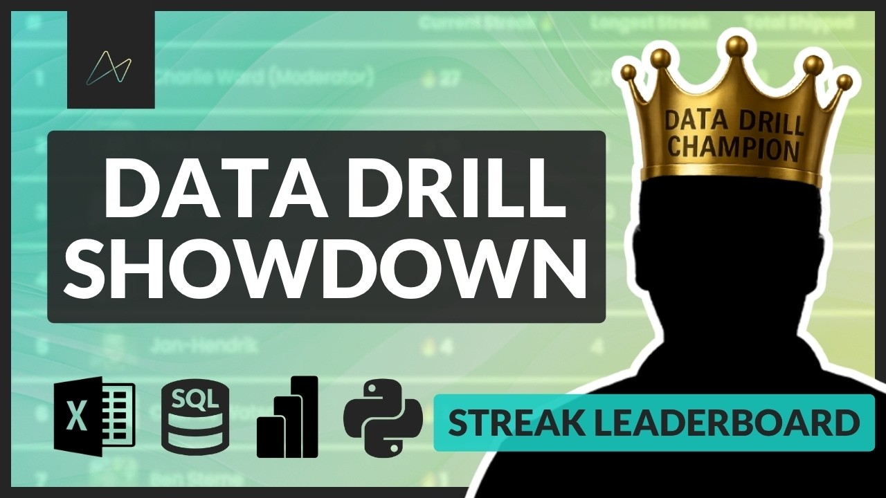 Data Drill Showdown #6: Streak Leaderboard | Excel vs. Power BI vs. SQL vs. Python