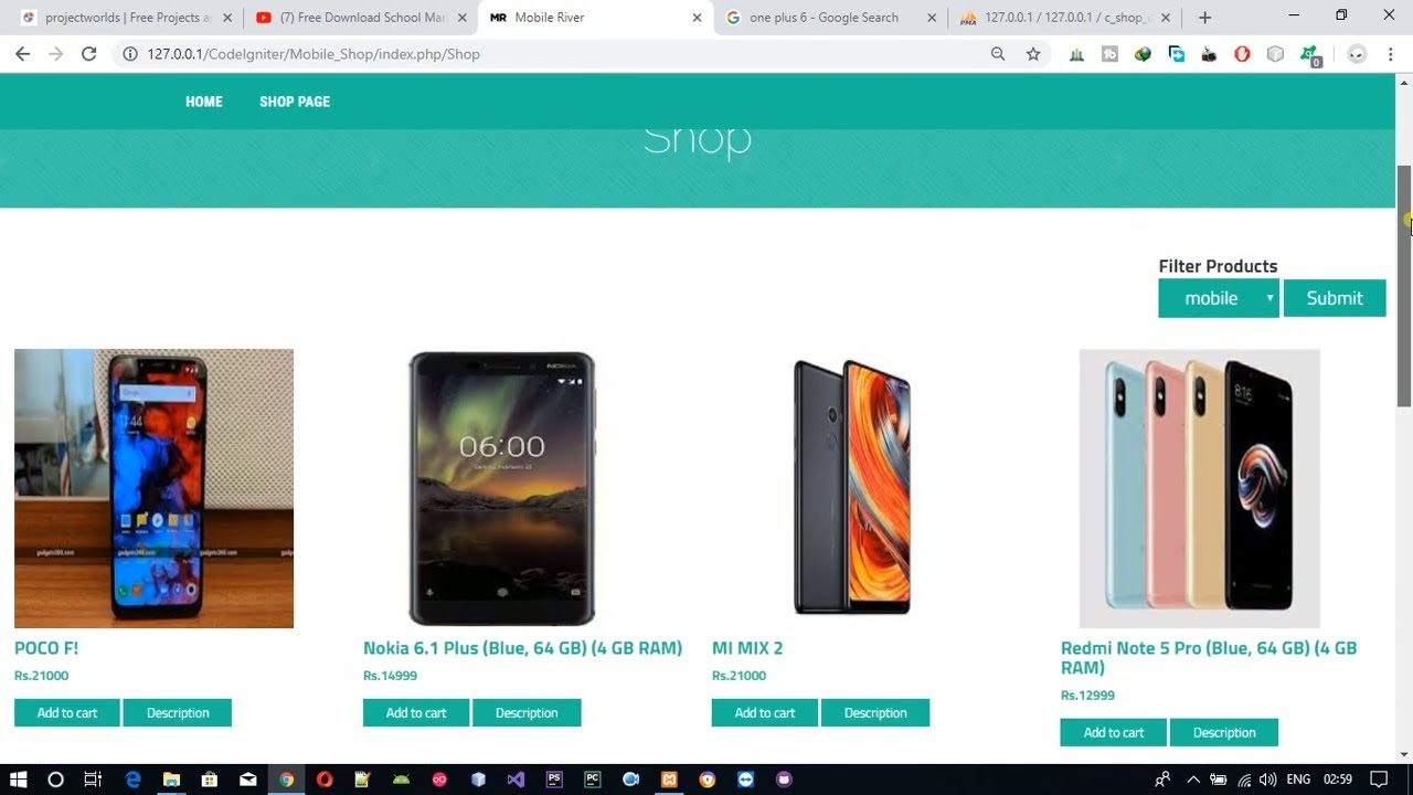 Online Mobile Shopping Project in PHP and MySQL