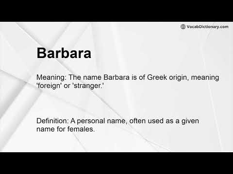Barbara Meaning
