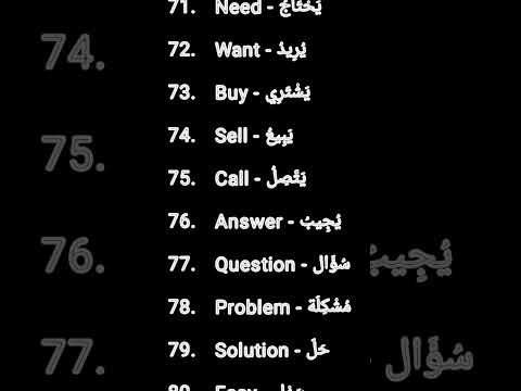 10 Arabic Word meaning for beginners English Translation
