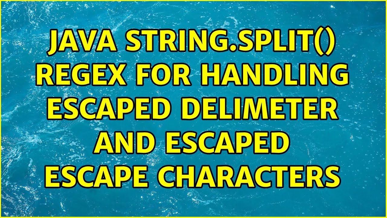 Java String.split() regex for handling escaped delimeter and escaped escape characters