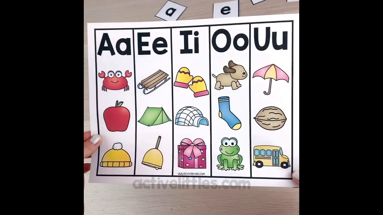 Alphabet Vowel Beginning Sounds File Folder Game Printable for Kids DIY