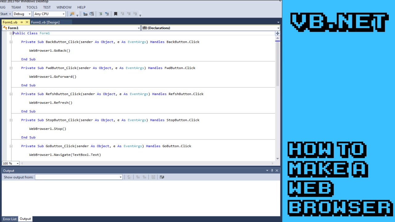 Visual Basic #1: Basic Web Browser Tutorial