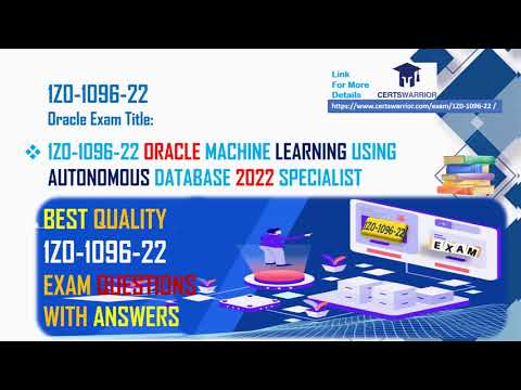 1Z0-1096-22 Oracle Machine Learning using Autonomous Database 2022 Specialist