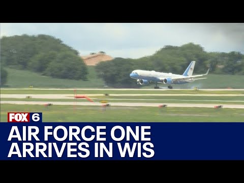 Air Force One arrives at Dane County Regional Airport | FOX6 News Milwaukee