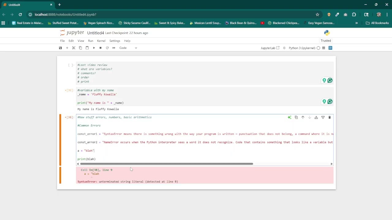 Python Basics: Errors, numbers, and some math.