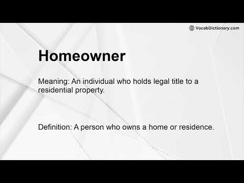 Homeowner Meaning