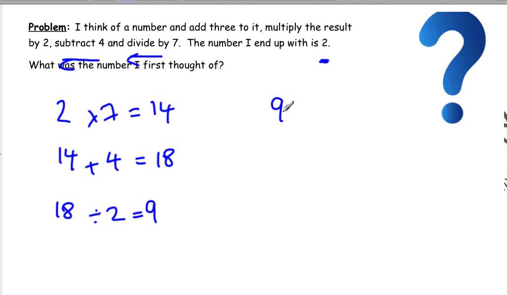 Maths Problem Solving Strategies - Working Backwards