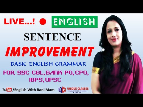 Sentence Improvement - 18 Video Lecture - Crash Course for SSC MTS / SSC GD (Hindi)