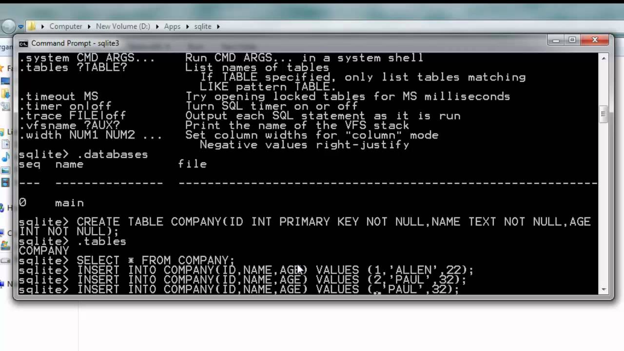 SQLite Tutorial - Insert Update Delete Query