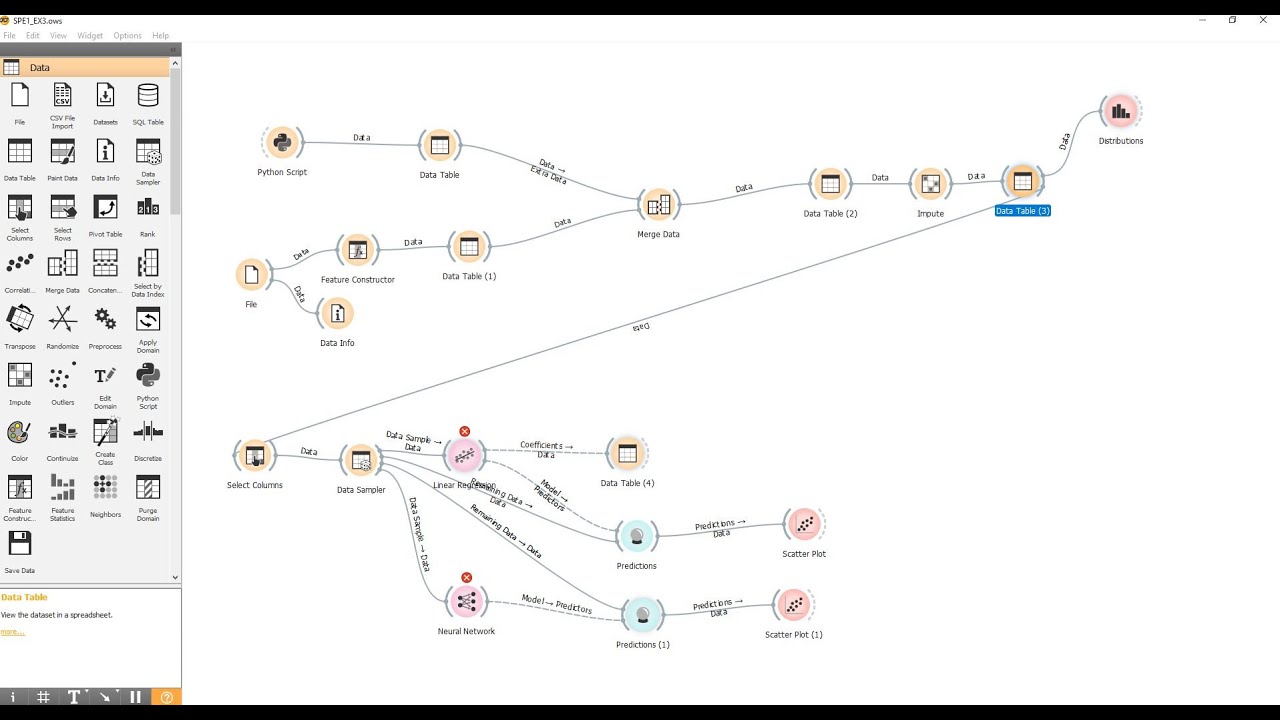 Orange and Python - Numerical Simulation Data Analysis and brief Machine Learning
