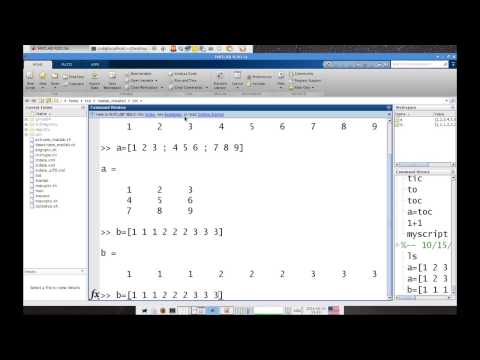 Lecture 3 2014 basic 2D arrays in MATLAB
