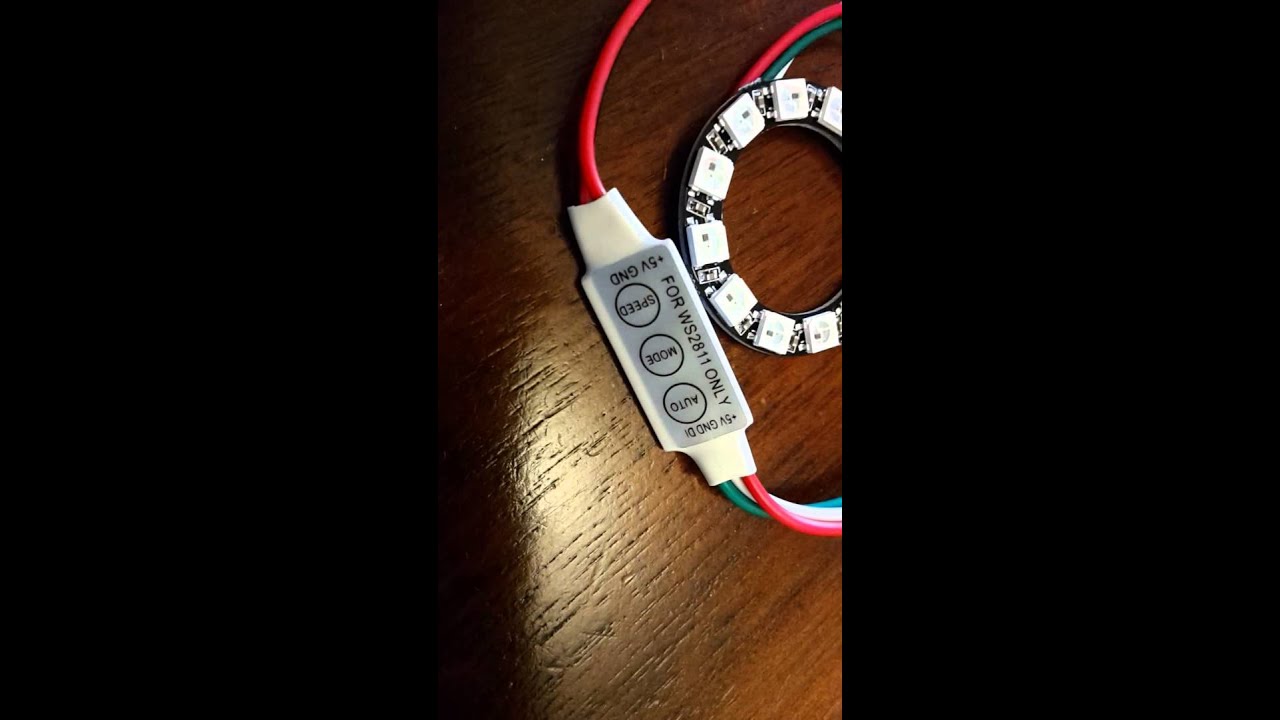 LED Ring 12 x WS2812 5050 RGB LED Ring Lamp + SP002E Controller ( DC 5V )  -  RGB COLOR