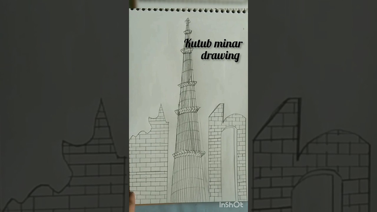 KUTUB MINAR Drawing #shorts #drawing #youtubeshorts #status