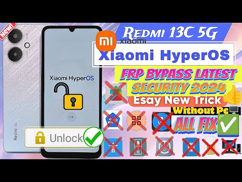 Redmi 13C 5G/13R 5G/POCO M6 5G (Air) FRP Bypass Android 14 HyperOs New Method 2024 #redmi13c5g #Frp