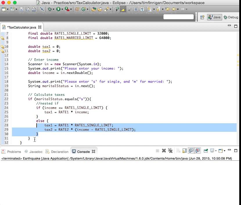 Calculate your income tax (Java)