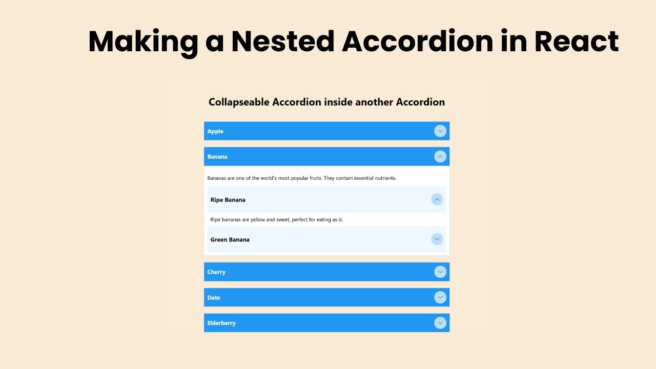 Nested accordion with react Js | Making a Nested Accordion in React Js | Download Free Code