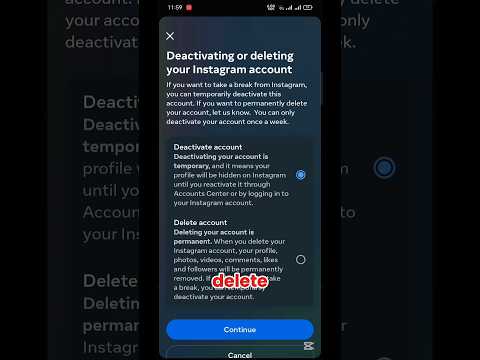 Account Deletion "Instagram"