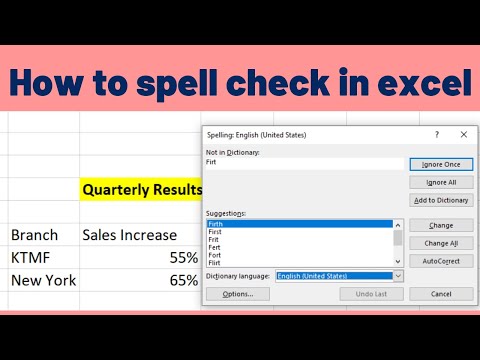How to spell check in excel