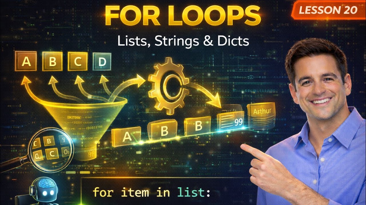 Python For Loops Explained: Iterate over Lists, Strings & Dictionaries | Python Tutorial #20