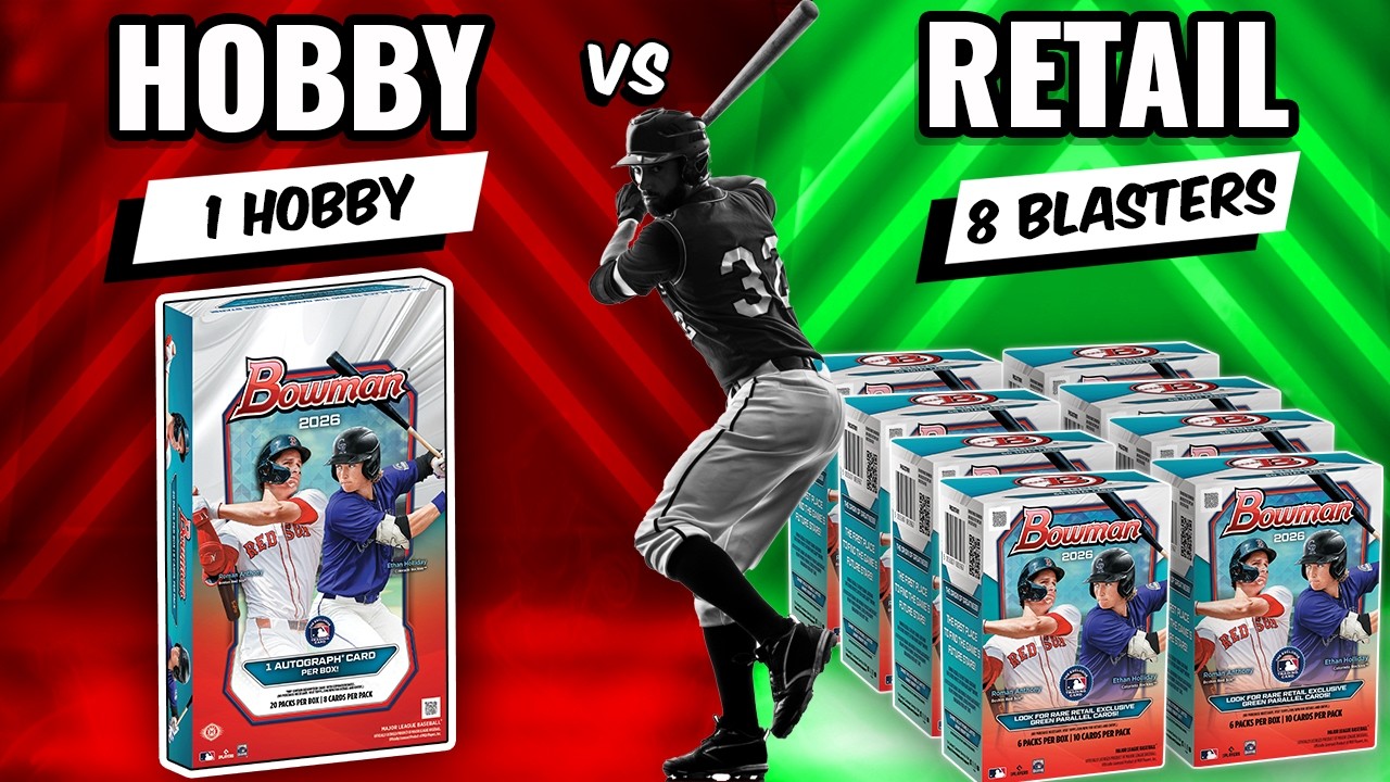 🚨HOBBY VS RETAIL🚨2026 BOWMAN BASEBALL HOBBY BOX VS 8 BLASTER BOXES
