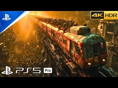 WORLD WAR Z TRAIN YARD ZOMBIE ATTACK | Realistic ULTRA Graphics (4K 60FPS HDR)