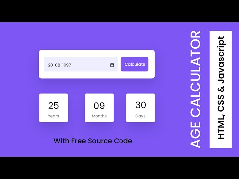Age Calculator | HTML, CSS, Javascript Project
