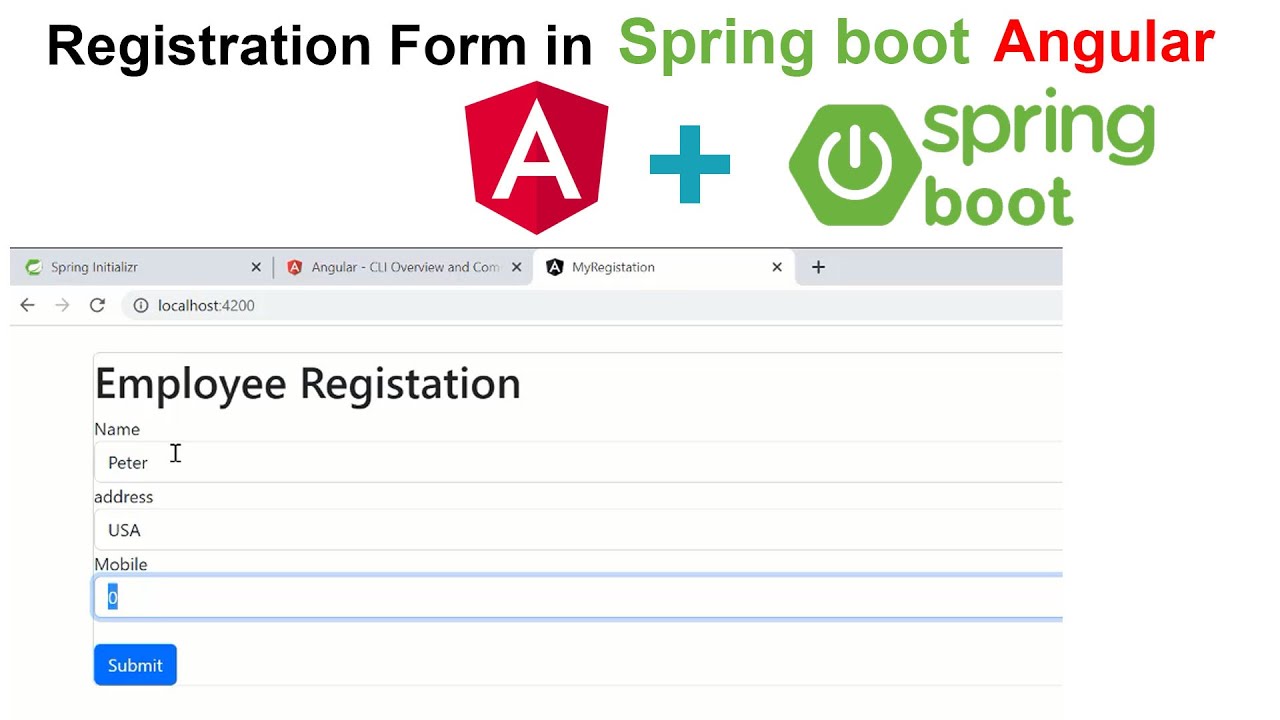 Registration Form in Spring boot with Angular