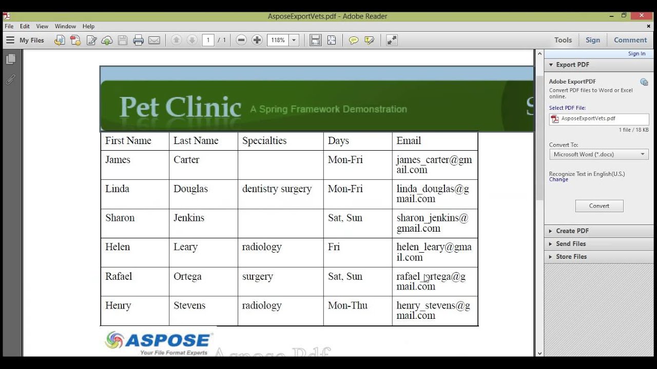 Aspose for Spring Java - Demo