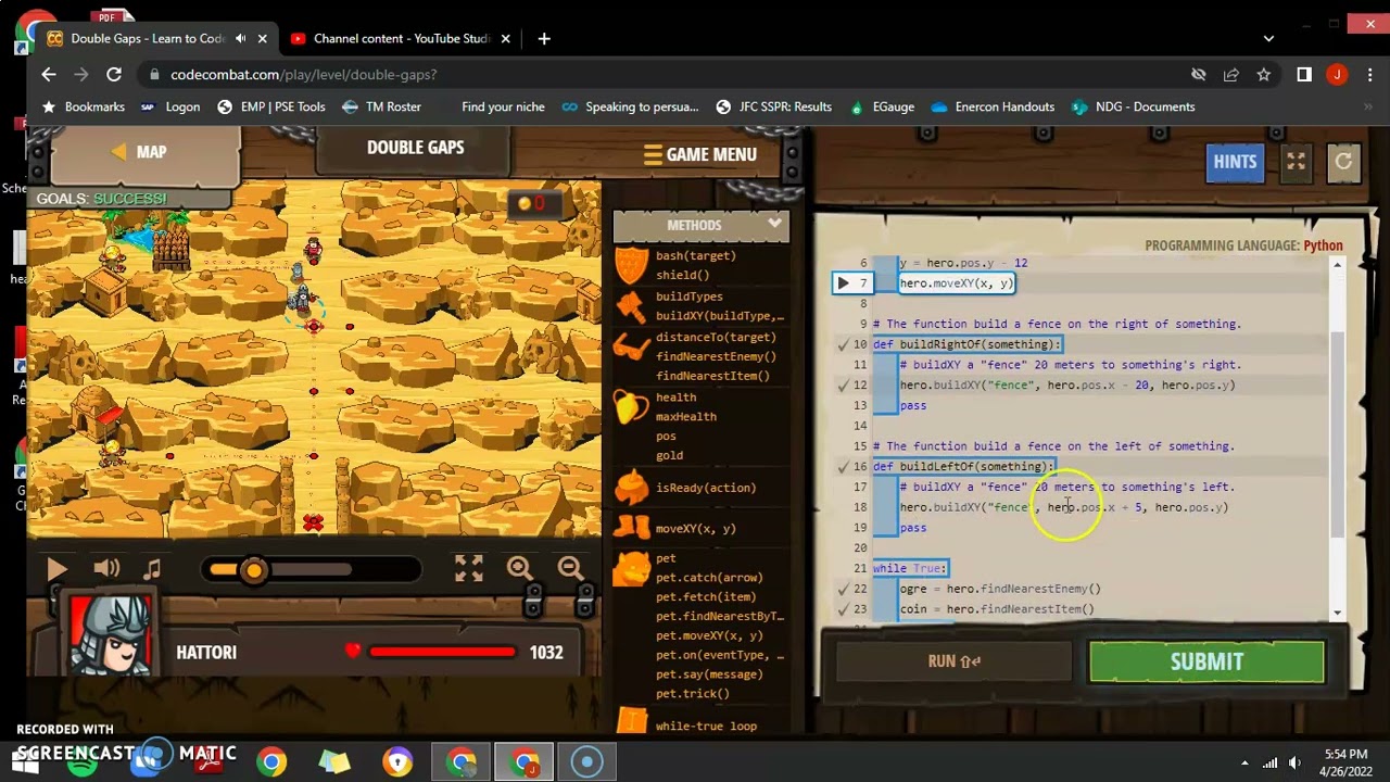 CodeCombat: Sarven desert - Double Gaps solution