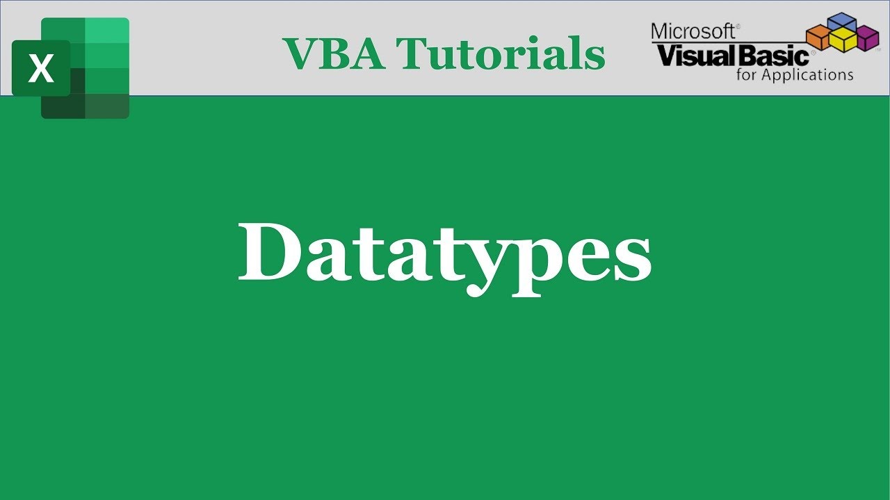 VBA Variable datatypes | Excel VBA Tutorials | Part-10