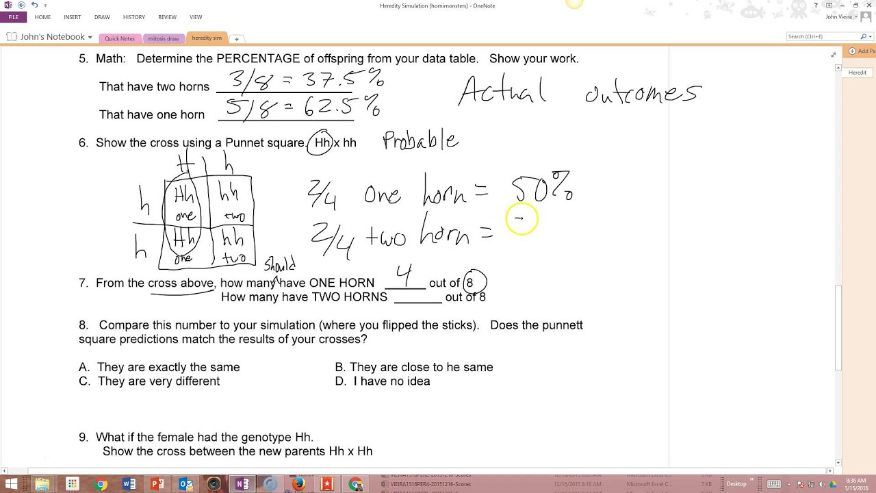 Answers - Heredity Simulation