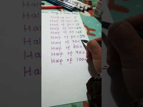 half of Numbers using 5 times table