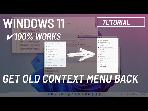 Windows 11: Enable old context menu (Windows 10 right-click style)