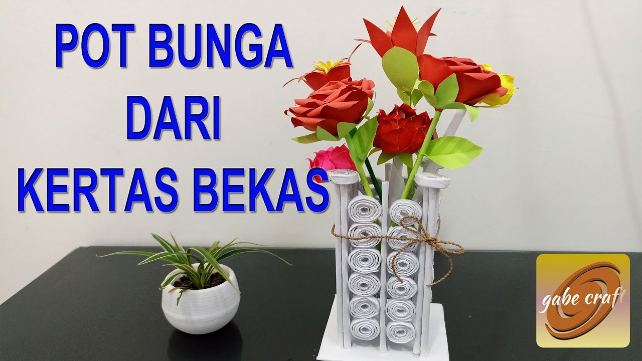 Cara Membuat Vas Bunga Dari Kertas | Vas Bunga Kertas | DIY Paper Flower Vase