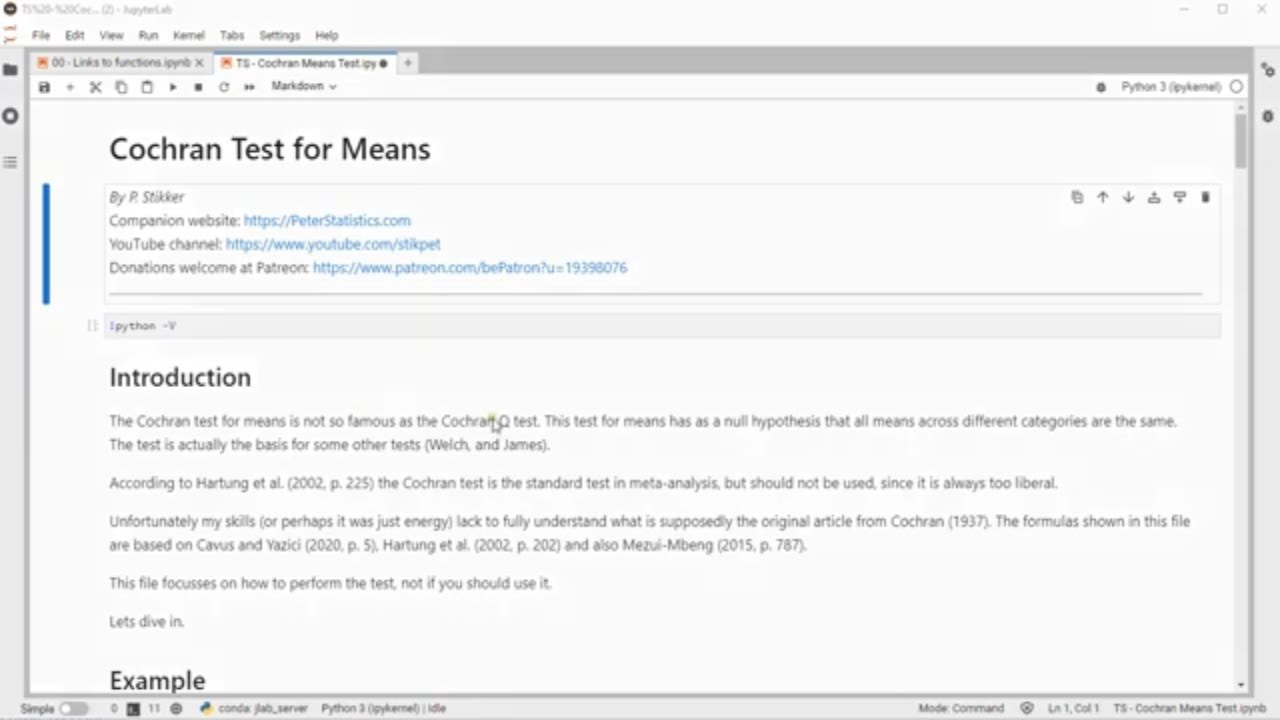 Python - Cochran Means Test