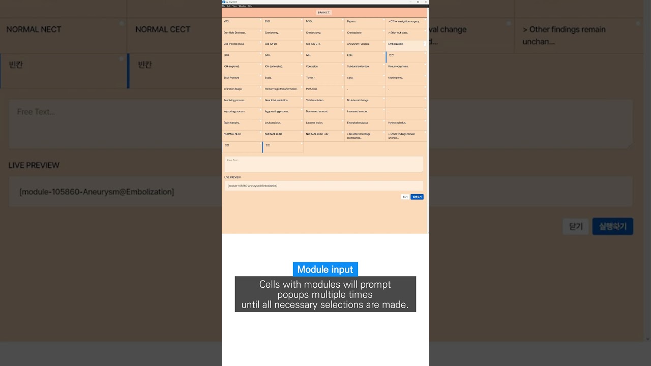 How to Use POPUP Sheet: Module input