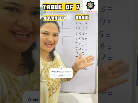 Best Trick for the Table of 7 / 7 ka table / table trick of 7#tables#shorts #ytshorts #table7
